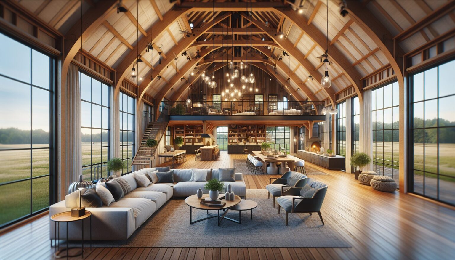 Lofty Elegance Innovative Barndominium Loft Floor Plan Design - Modern ...